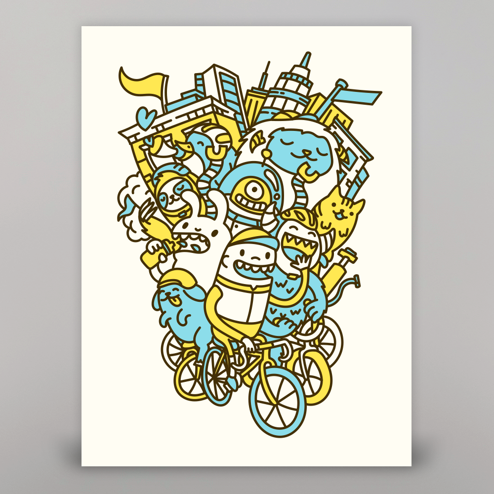 The Gang's All Here, hand-pulled screen print poster – JC Lovely