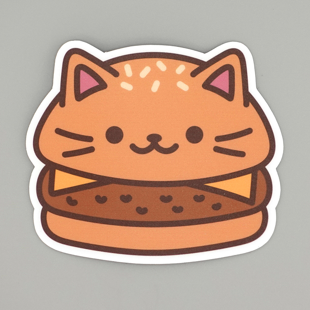 Burger Cat, vinyl sticker – JC Lovely