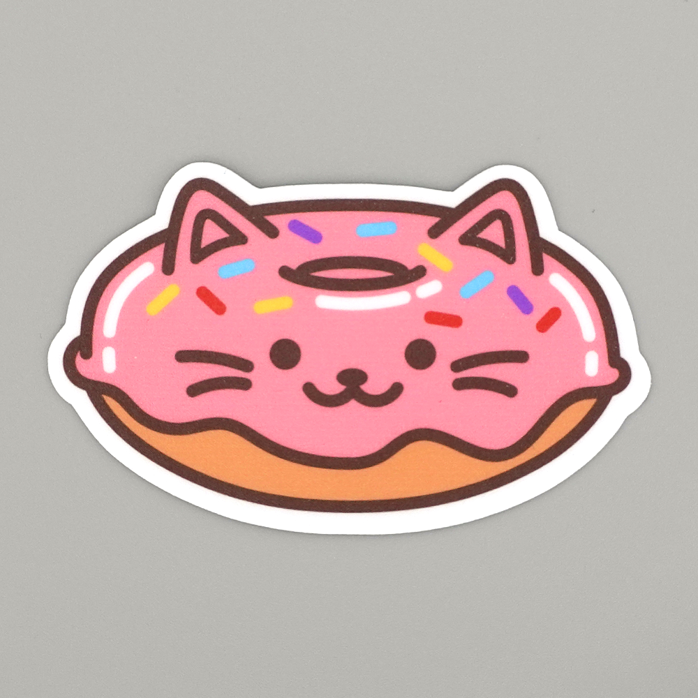 Donut Cat, vinyl sticker – JC Lovely