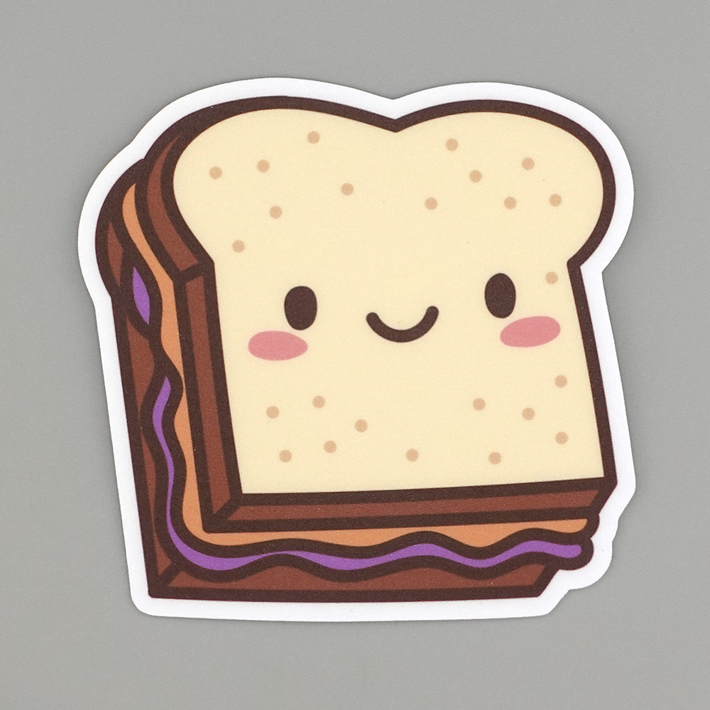Kawaii PB&J, vinyl sticker – JC Lovely